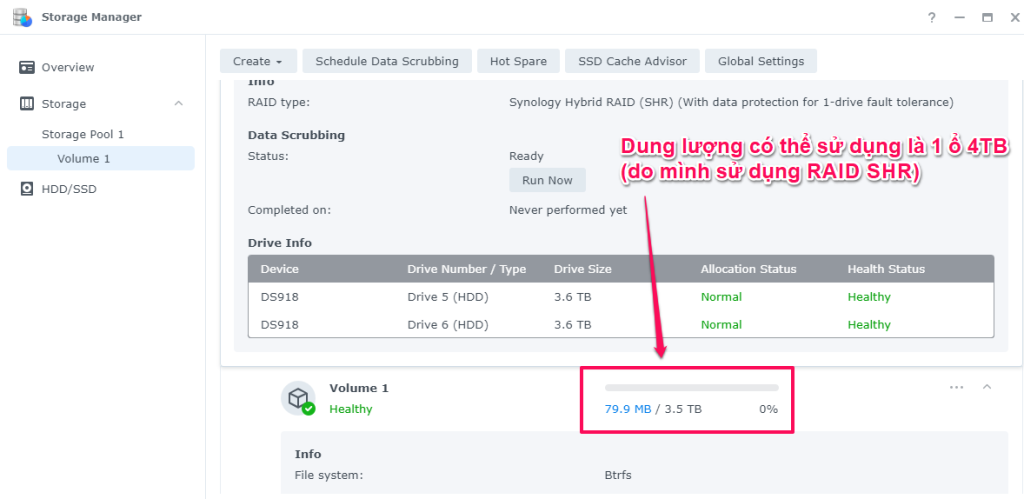 Hướng dẫn tạo Pool, Volume, Share Folder cho NAS J1900 - Xpenstore