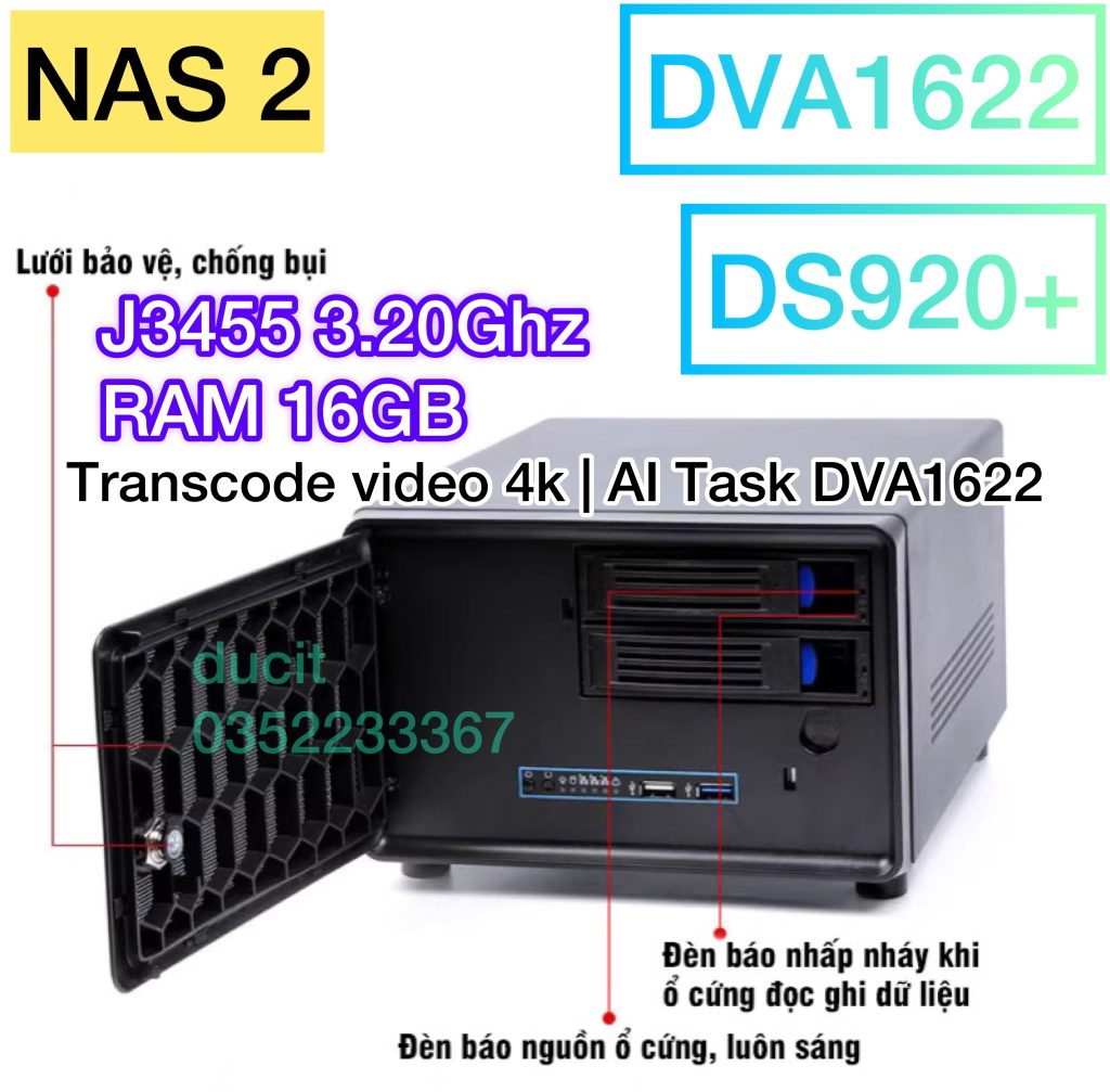 NAS2 J3455, J4125, J5040, LAN 1Gb Xpenology, lưu trữ mạng - Xpenstore